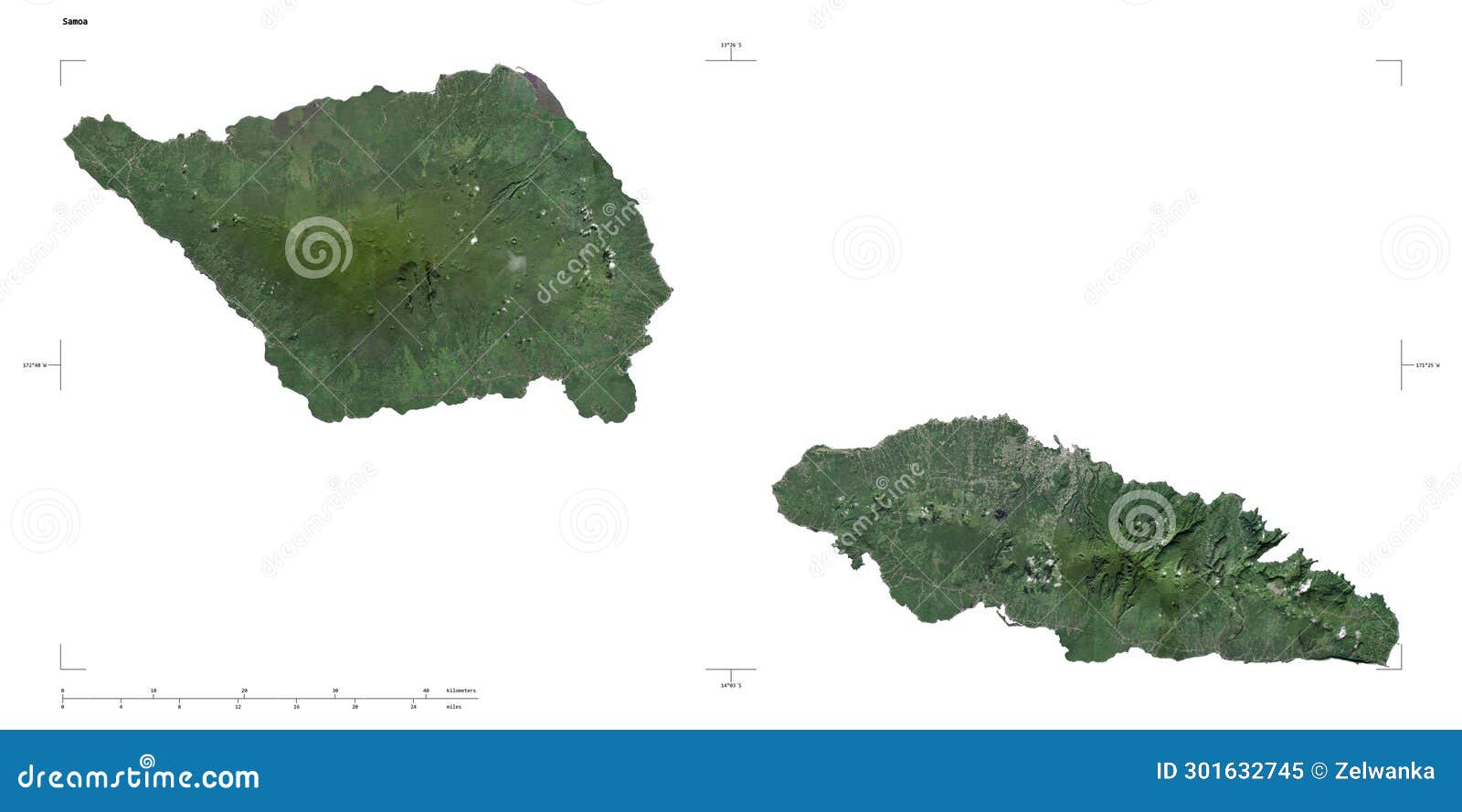 Samoa Shape on White. Low-res Satellite Stock Illustration ...