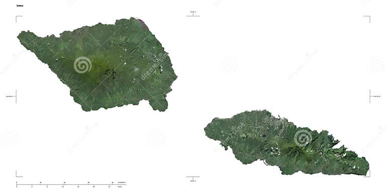 Samoa Shape on White. Low-res Satellite Stock Illustration ...