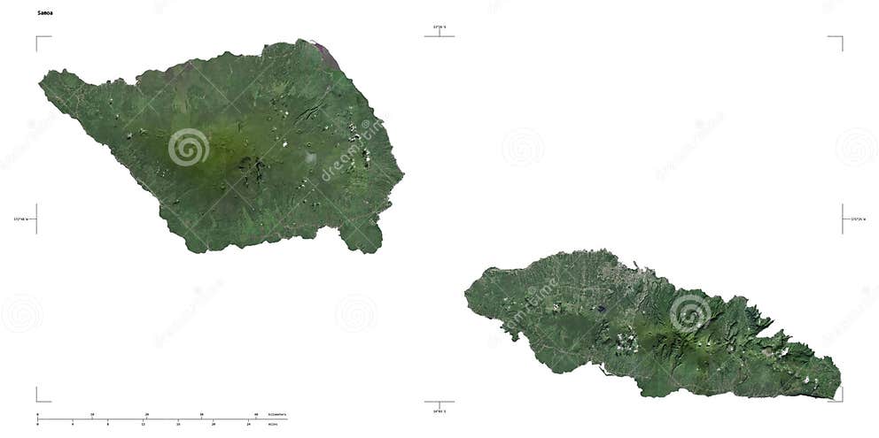 Samoa Shape on White. Low-res Satellite Stock Illustration ...