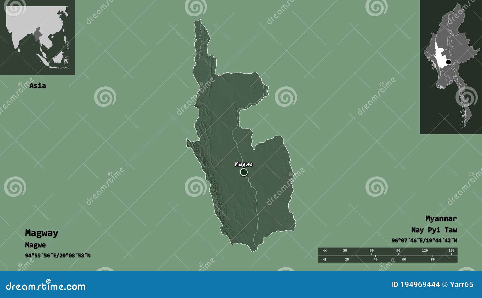 Magway, Division of Myanmar,. Previews. Administrative Stock ...