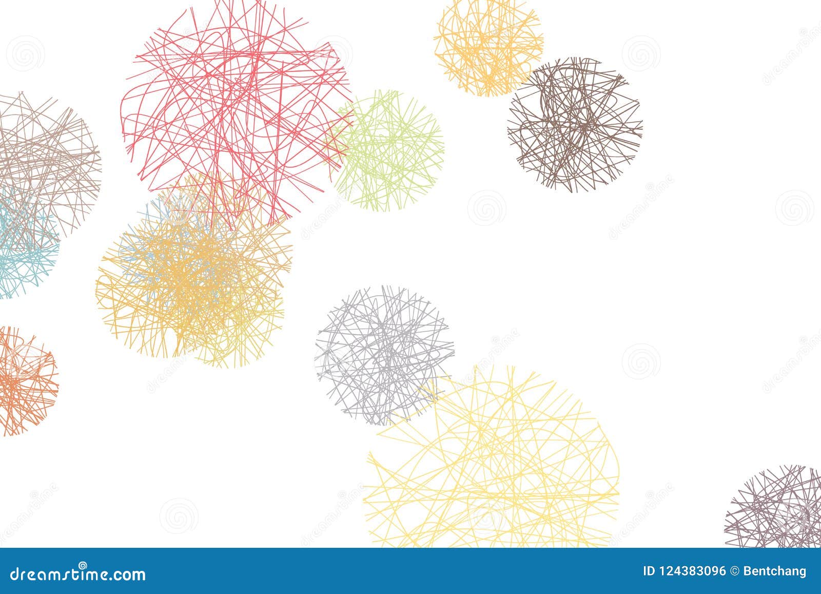 Shape of Messy Random Line Circles, Abstract Geometric Background ...