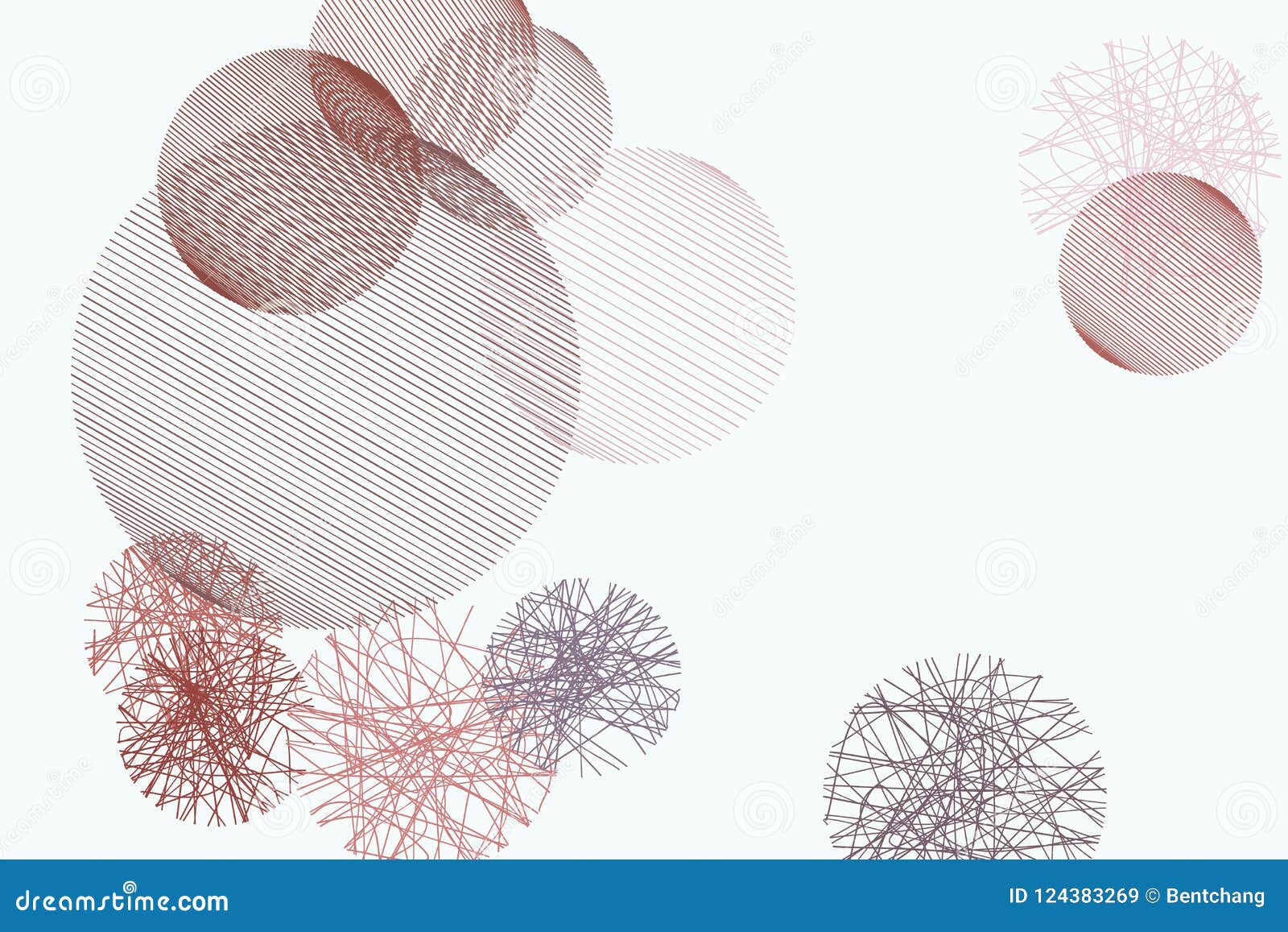 Shape of Messy Random Line Circles, Abstract Geometric Background ...