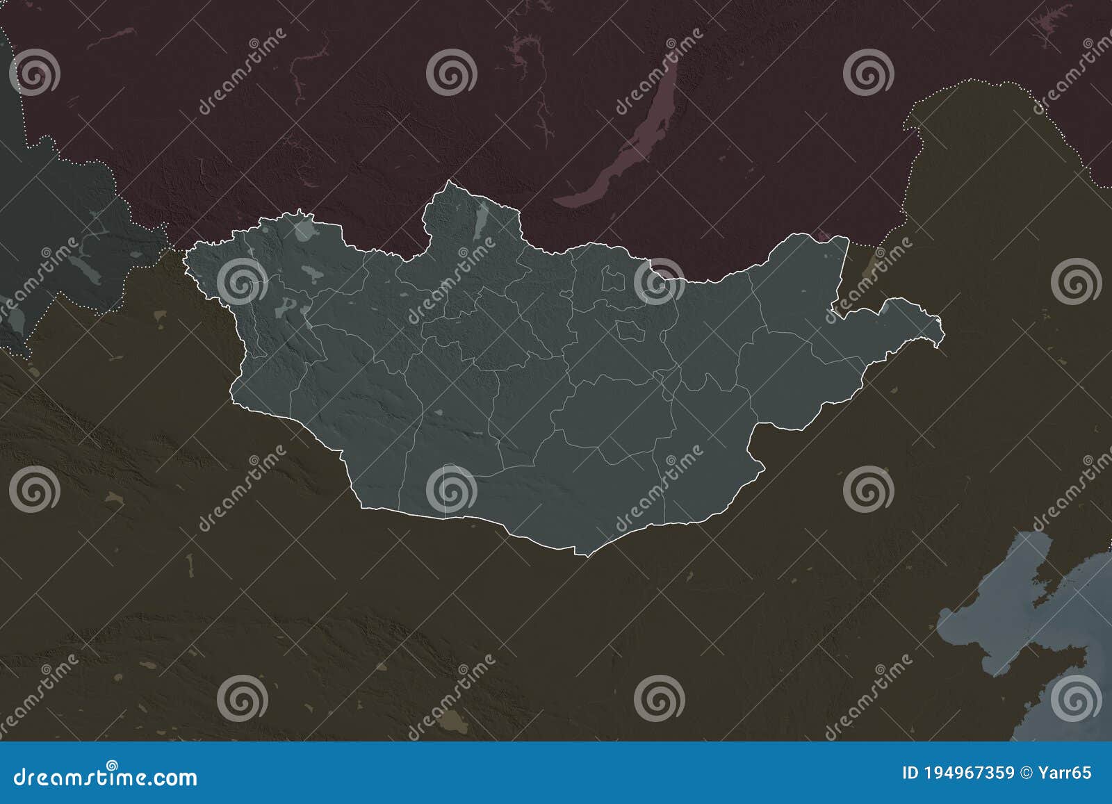 Mongolia Borders. Neighbourhood Desaturated. Administrative Stock ...