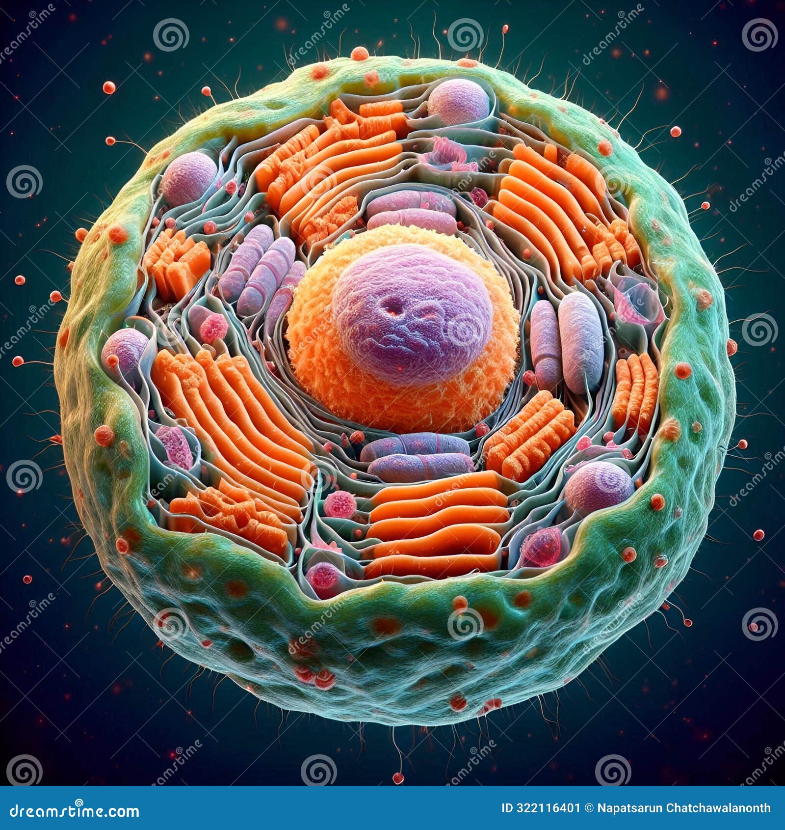 Shape in Motion a Dynamic Cell Simulation, Generative AI. Stock ...