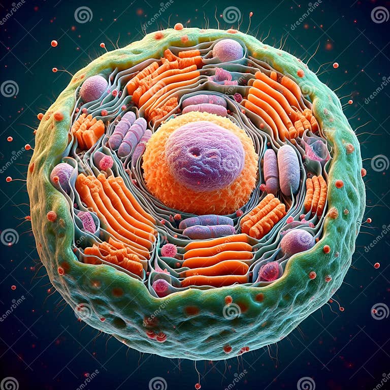 Shape in Motion a Dynamic Cell Simulation, Generative AI. Stock ...