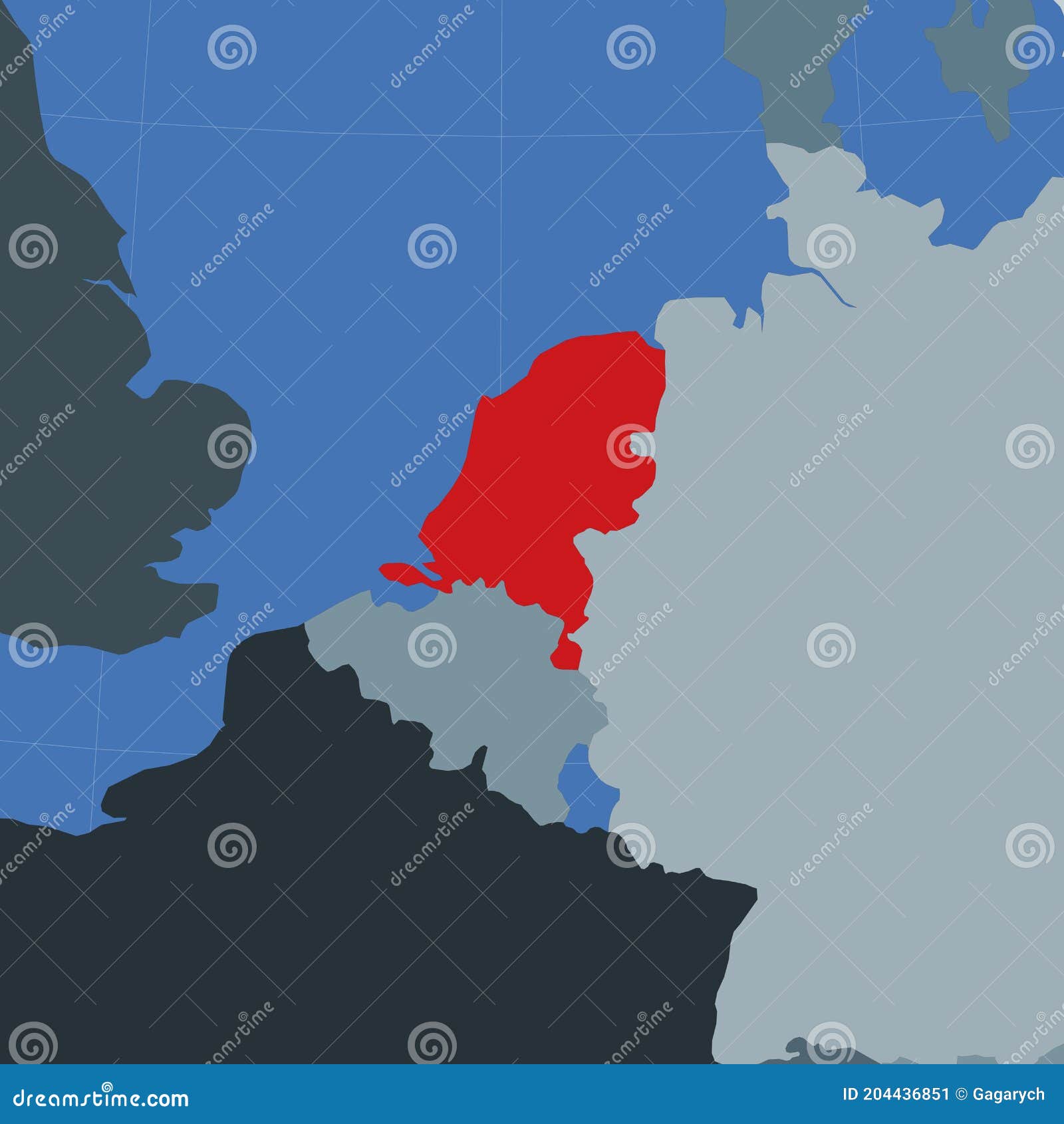 Shape of the Netherlands in Context of Neighbour. Stock Vector ...