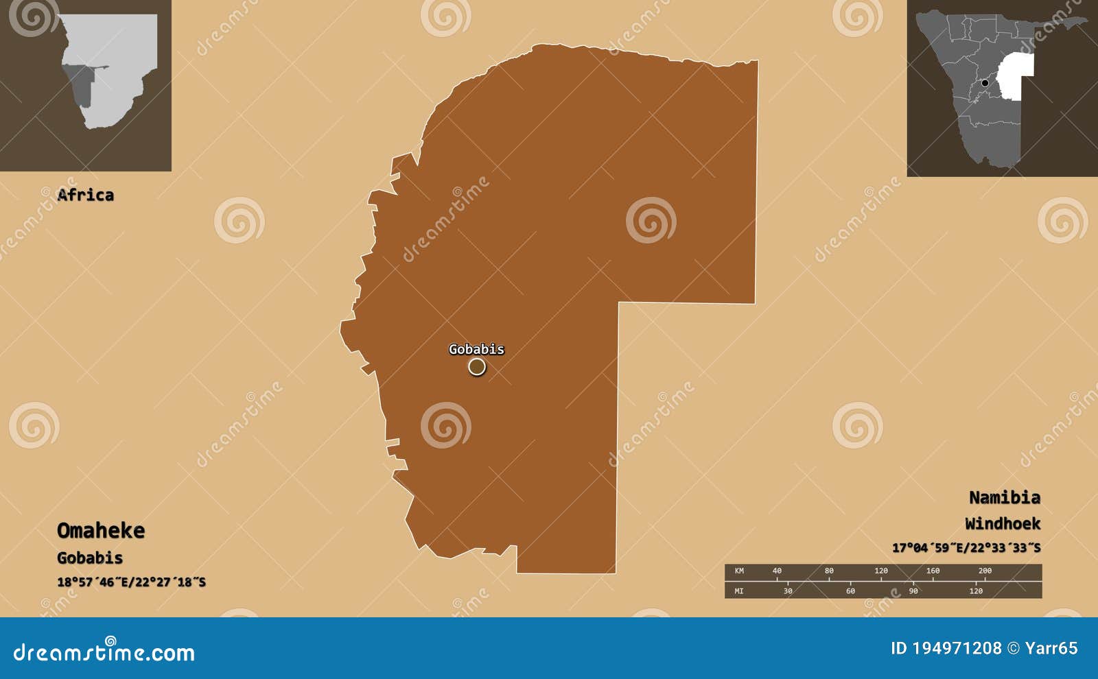 Omaheke, Region of Namibia,. Previews. Pattern Stock Illustration ...