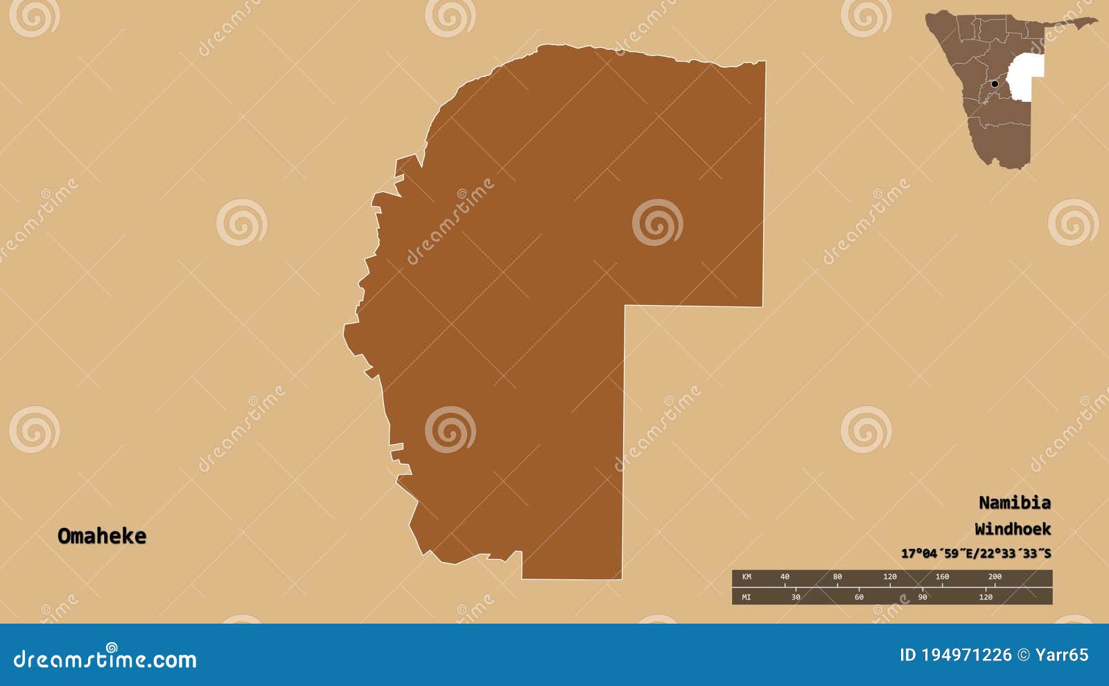 Omaheke, Region of Namibia, Zoomed. Pattern Stock Illustration ...