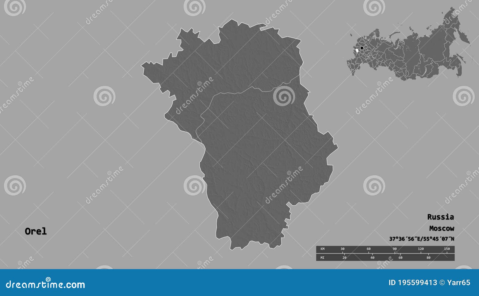 Orel, Region of Russia, Zoomed. Bilevel Stock Illustration ...