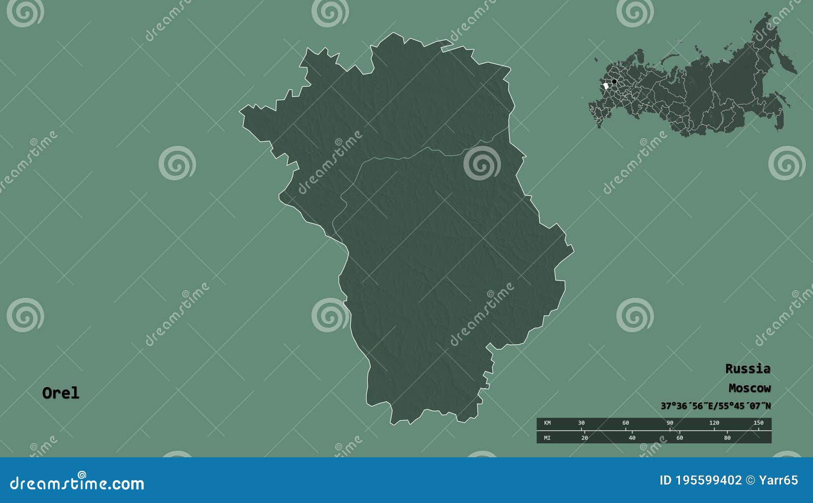 Orel, Region of Russia, Zoomed. Administrative Stock Illustration ...