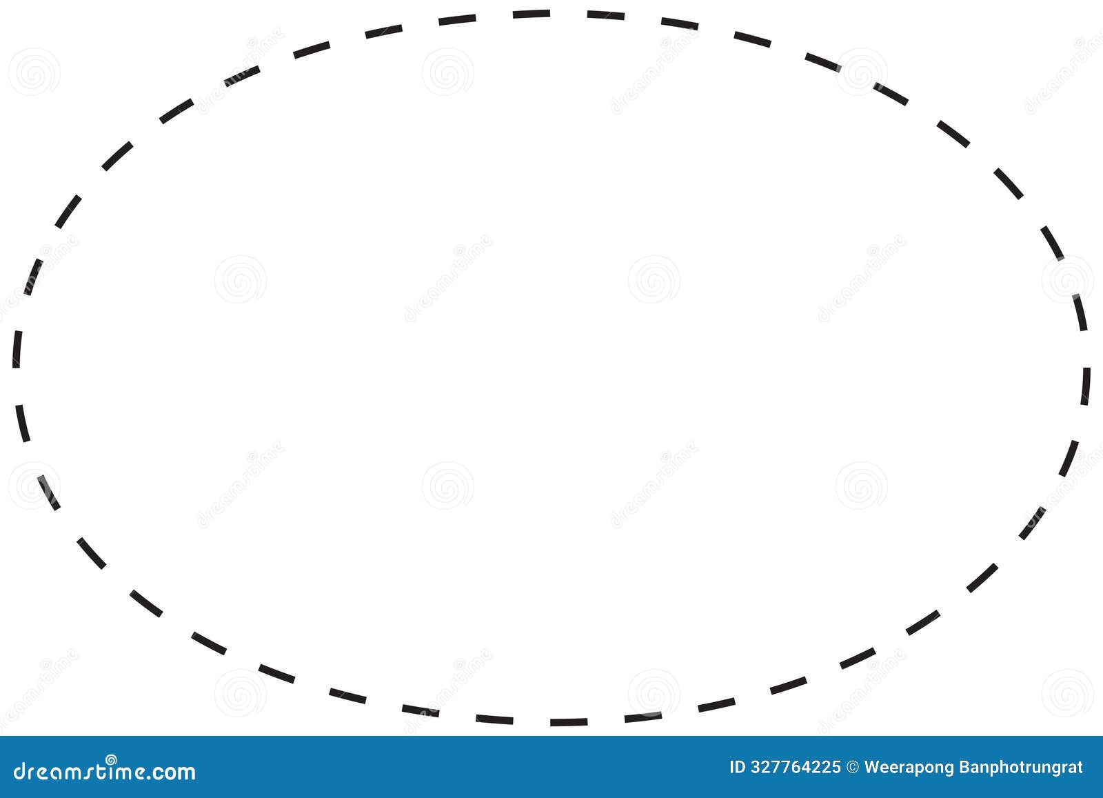 Geometric Oval Shape Element with Dashed Lines, Concentric Circle ...