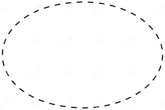 Geometric Oval Shape Element with Dashed Lines, Concentric Circle ...