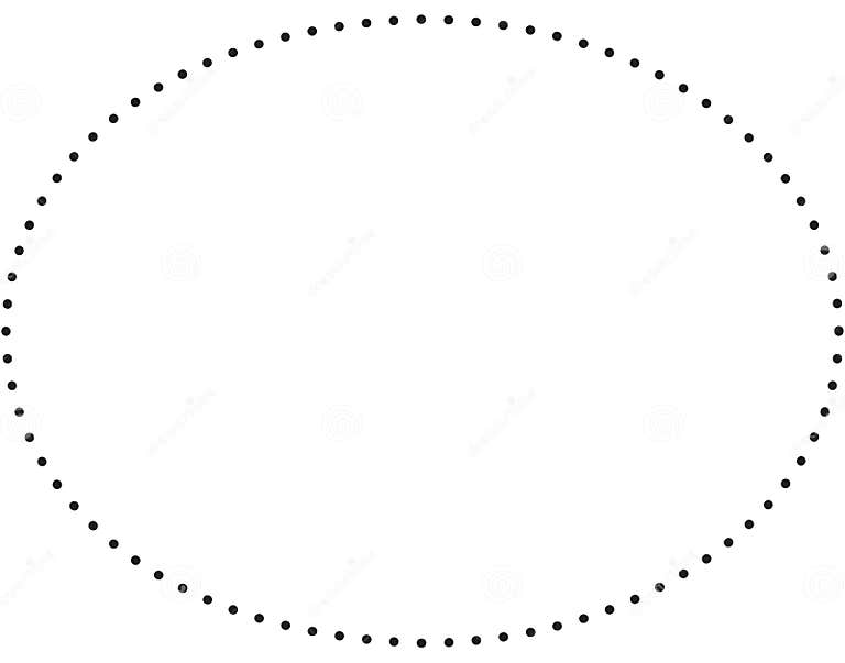 Geometric Oval Shape Element with Dashed Lines, Concentric Circle ...