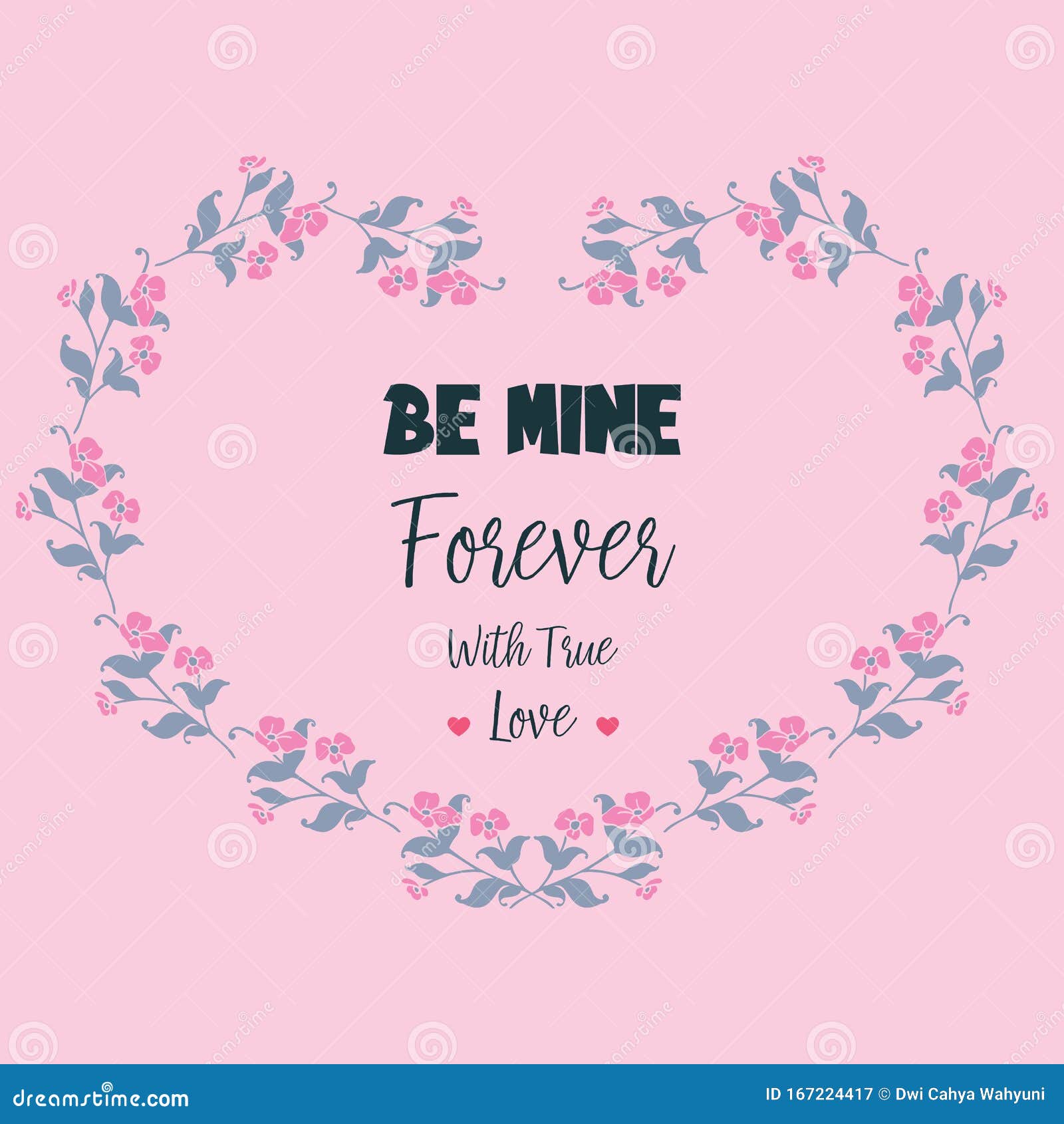 Shape Pattern Leaf Floral Frame, for Greeting Card Be Mine. Vector ...