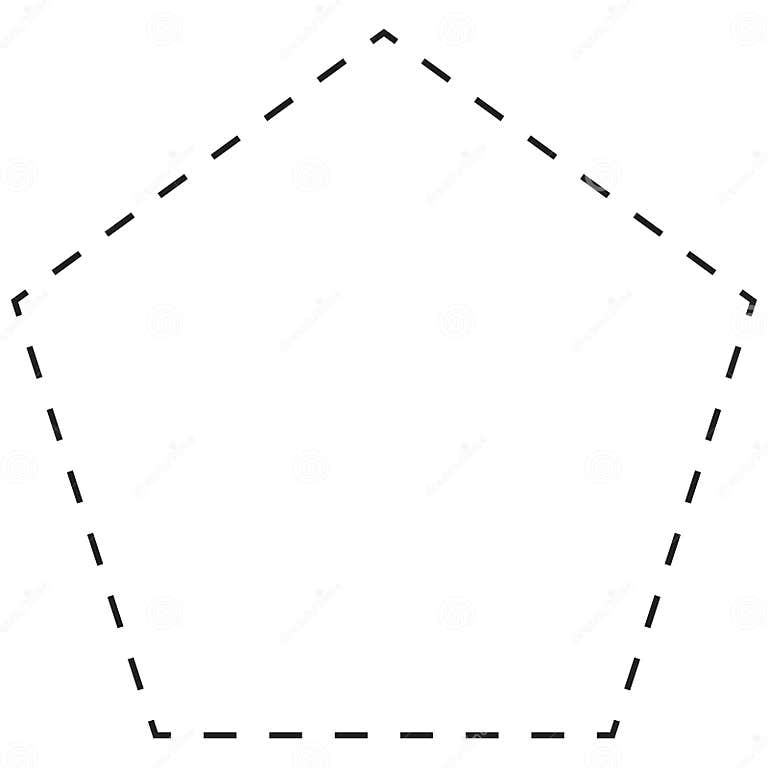 Pentagonal Frame in Prism Study, Geometric Dashed Line Frame Stock ...
