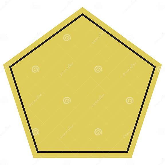 Pentagonal Frame in Prism Study, Geometric Dashed Line Frame Stock ...