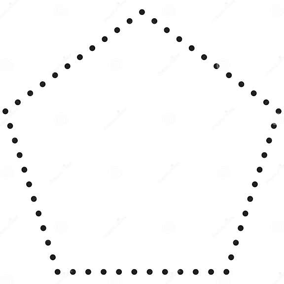 Pentagonal Frame in Prism Study, Geometric Dashed Line Frame Stock ...
