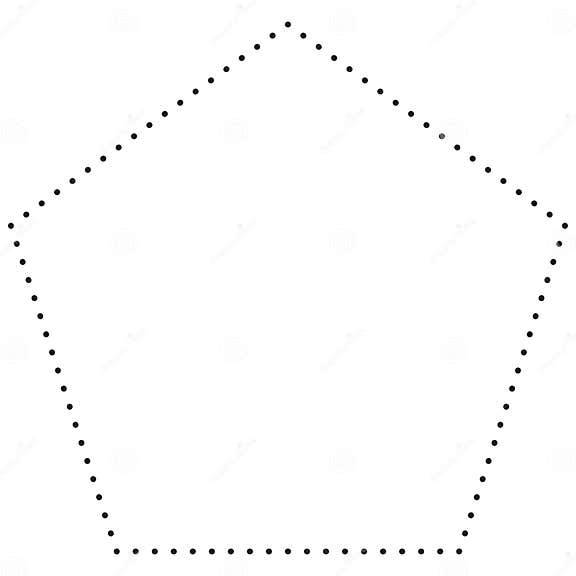 Pentagonal Frame in Prism Study, Geometric Dashed Line Frame Stock ...