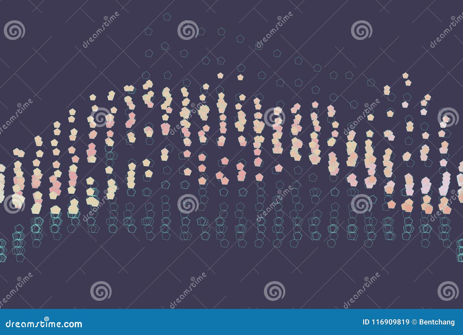 Shape of Pentagon, Abstract Background Pattern. Digital, White, Repeat ...