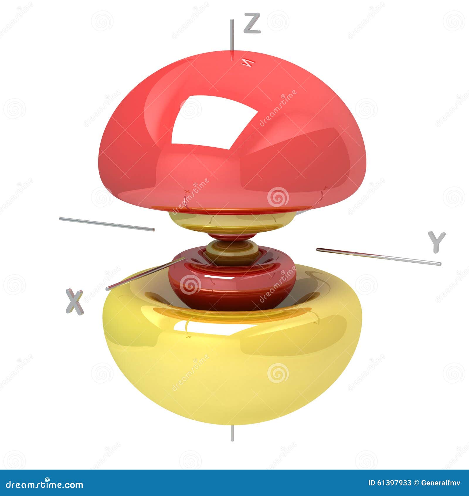 Shape of the 4Pz Atomic Orbital on White Background. Available O Stock ...