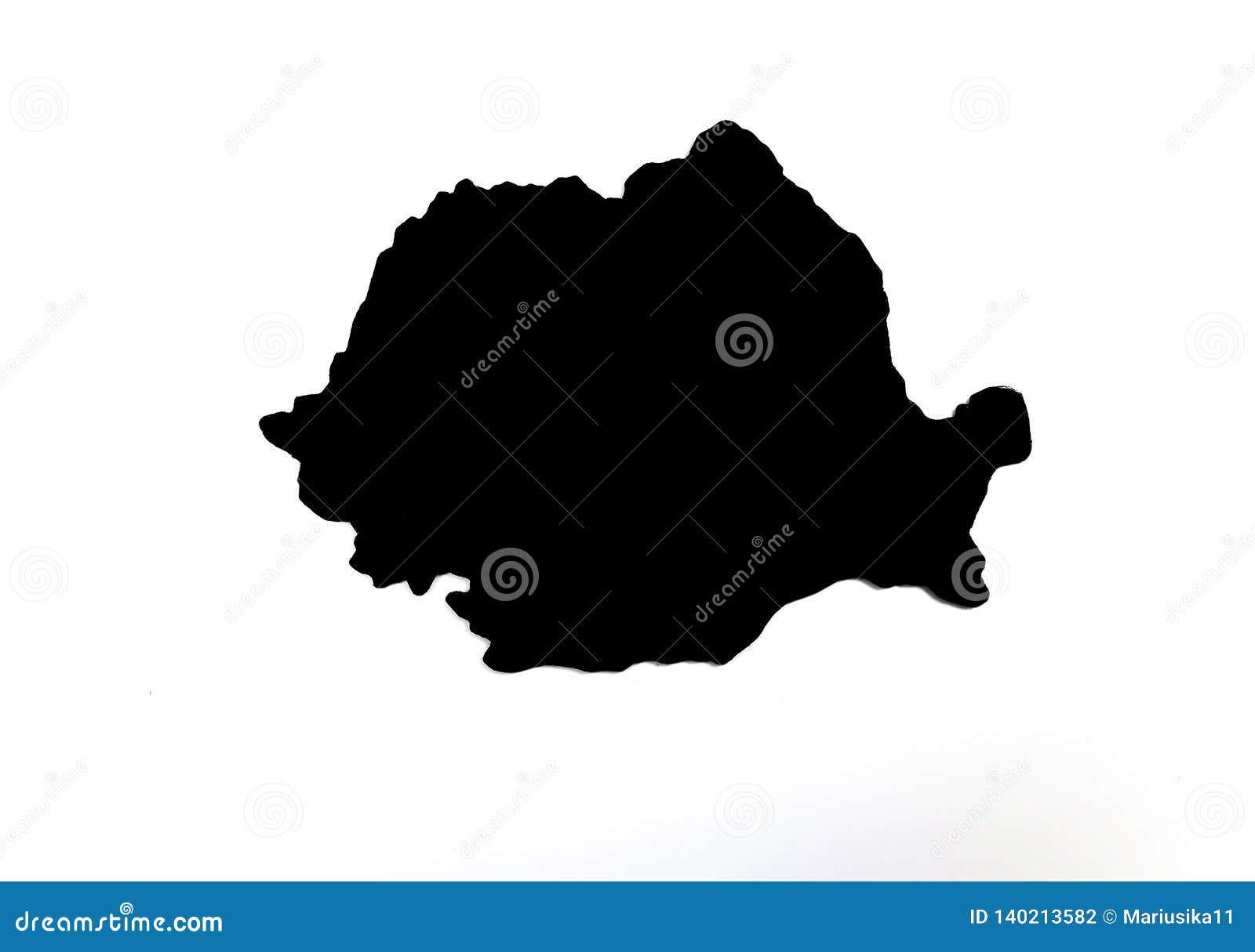 The Shape of Romania`s Territory Stock Photo - Image of territorial ...