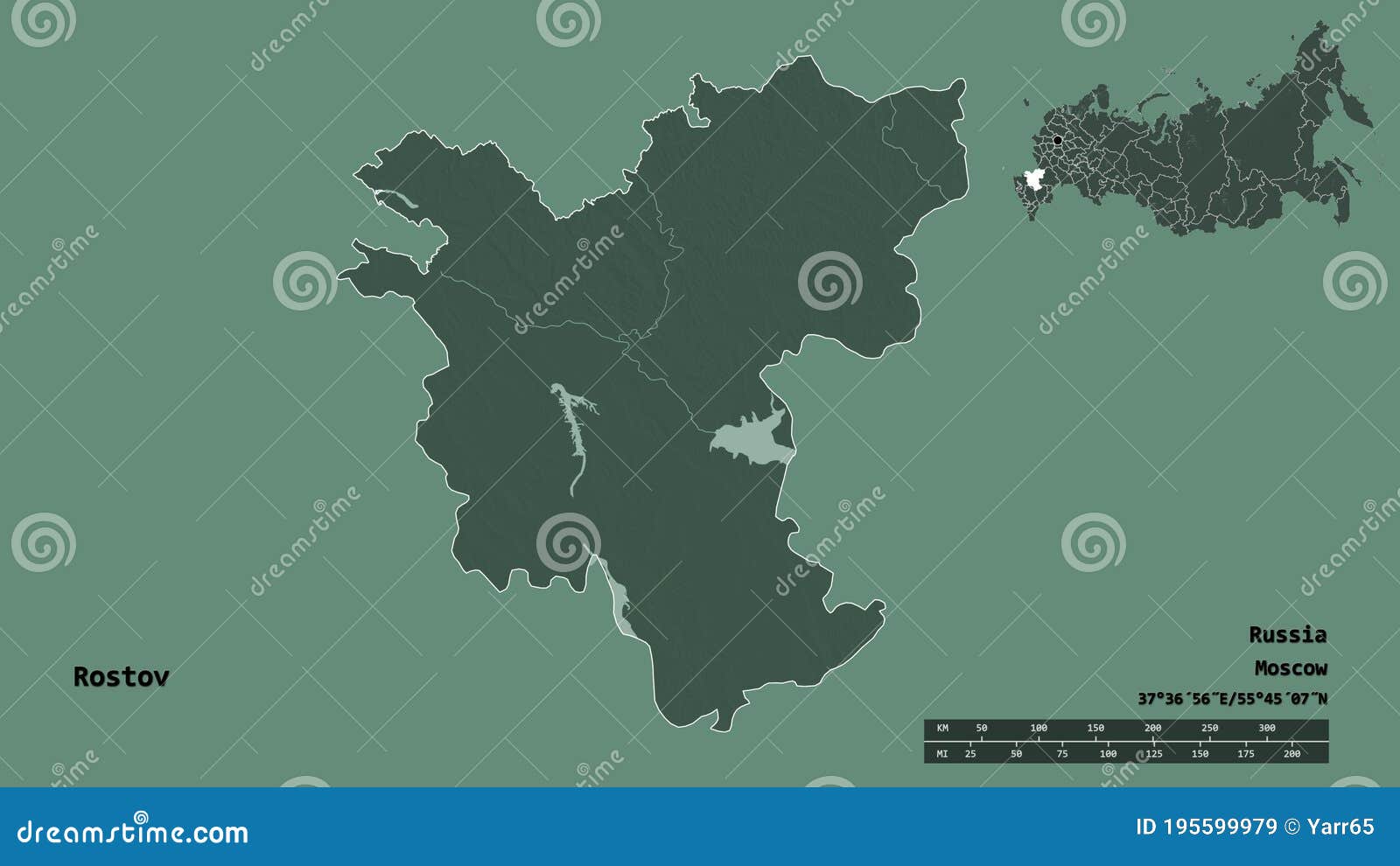 Rostov, Region of Russia, Zoomed. Administrative Stock Illustration ...
