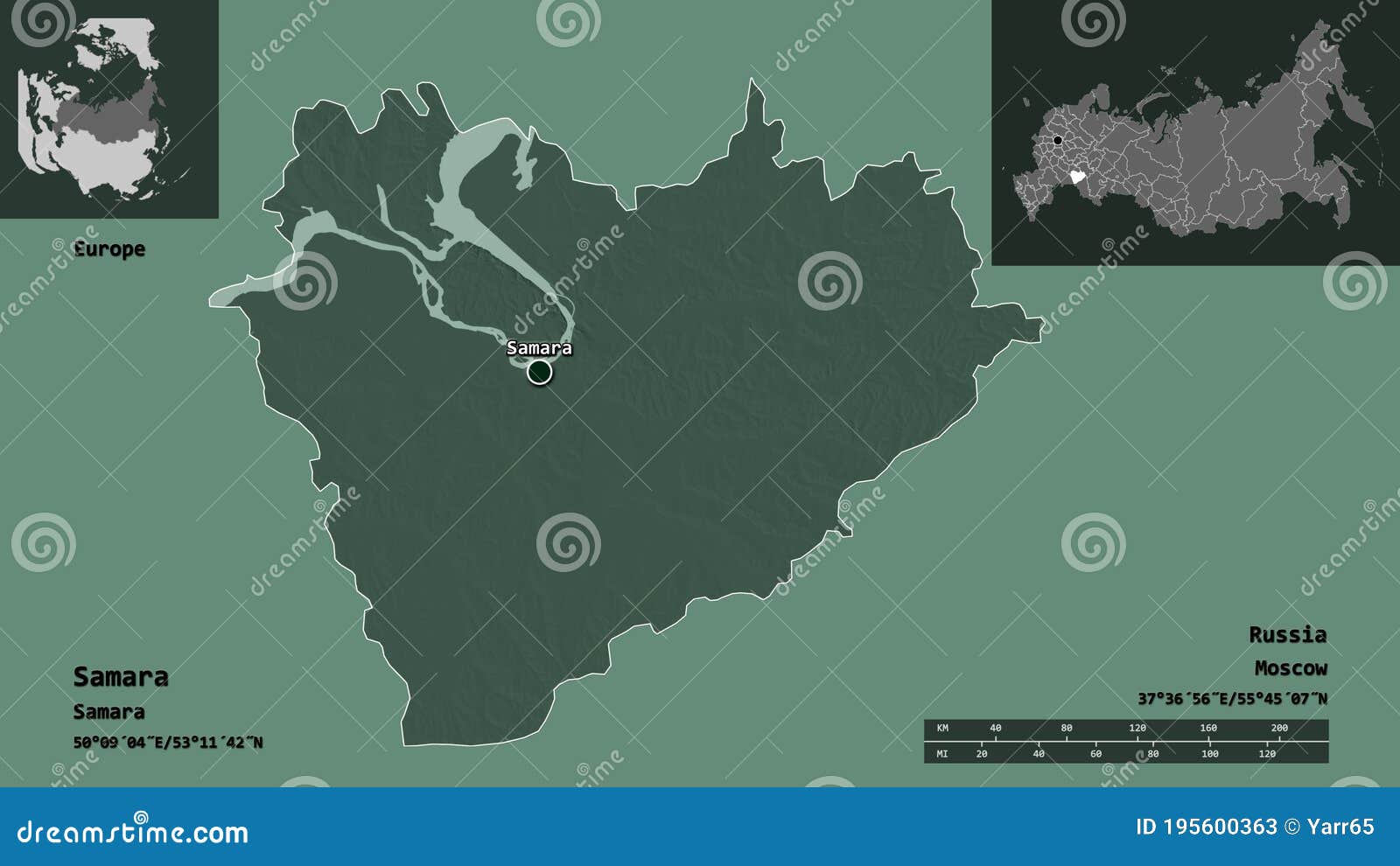 Samara, Region of Russia,. Previews. Administrative Stock Illustration ...