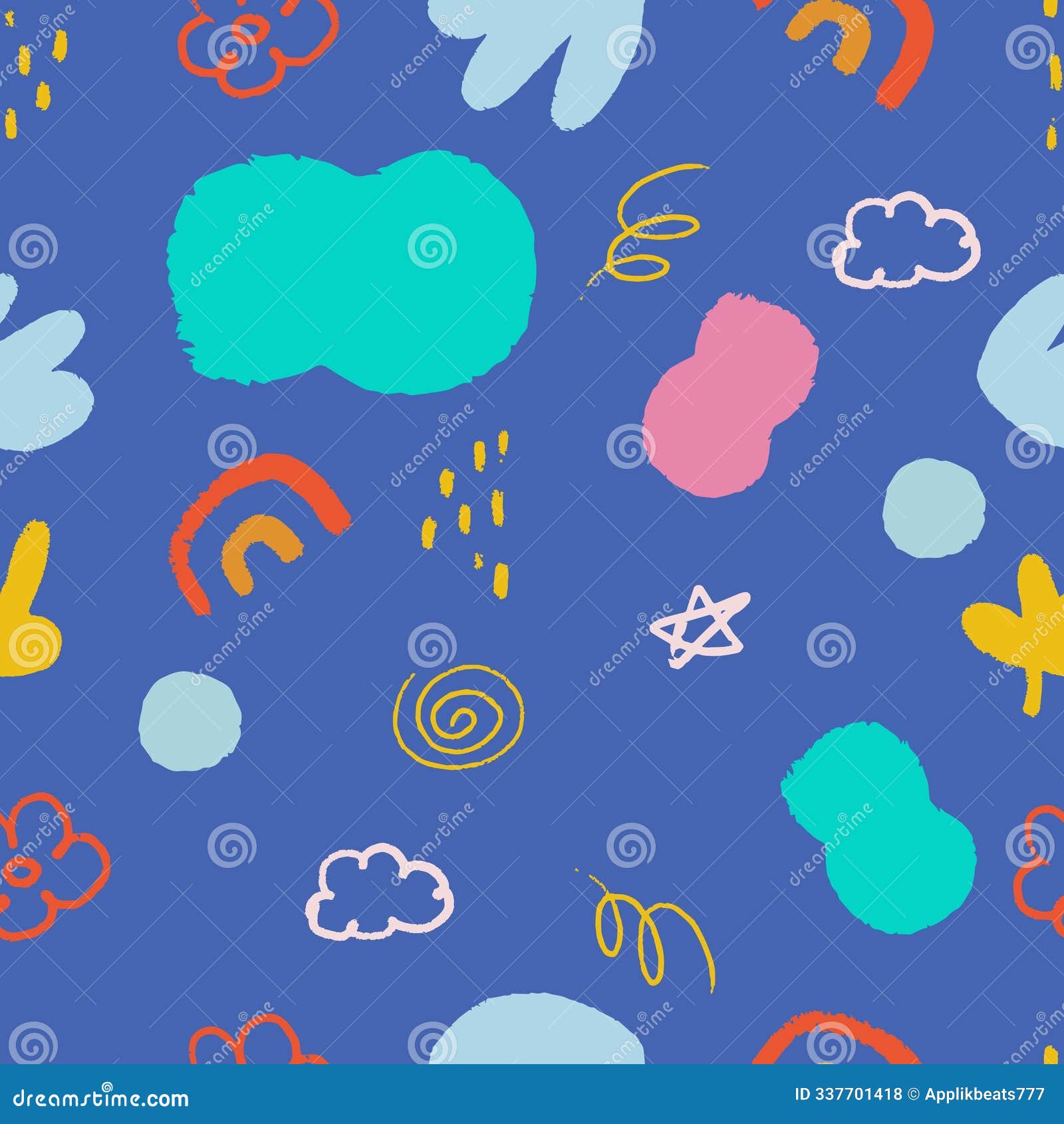 Shape Seamless Pattern with Colorful.illustration Vector for Square Kid ...