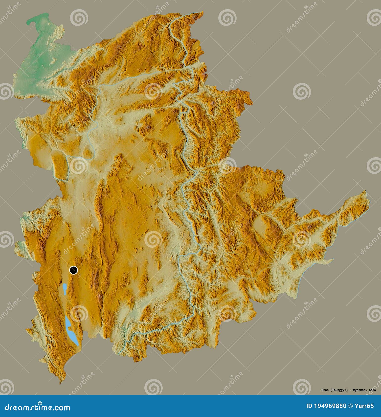 Shan, State of Myanmar, on Solid. Relief Stock Illustration ...