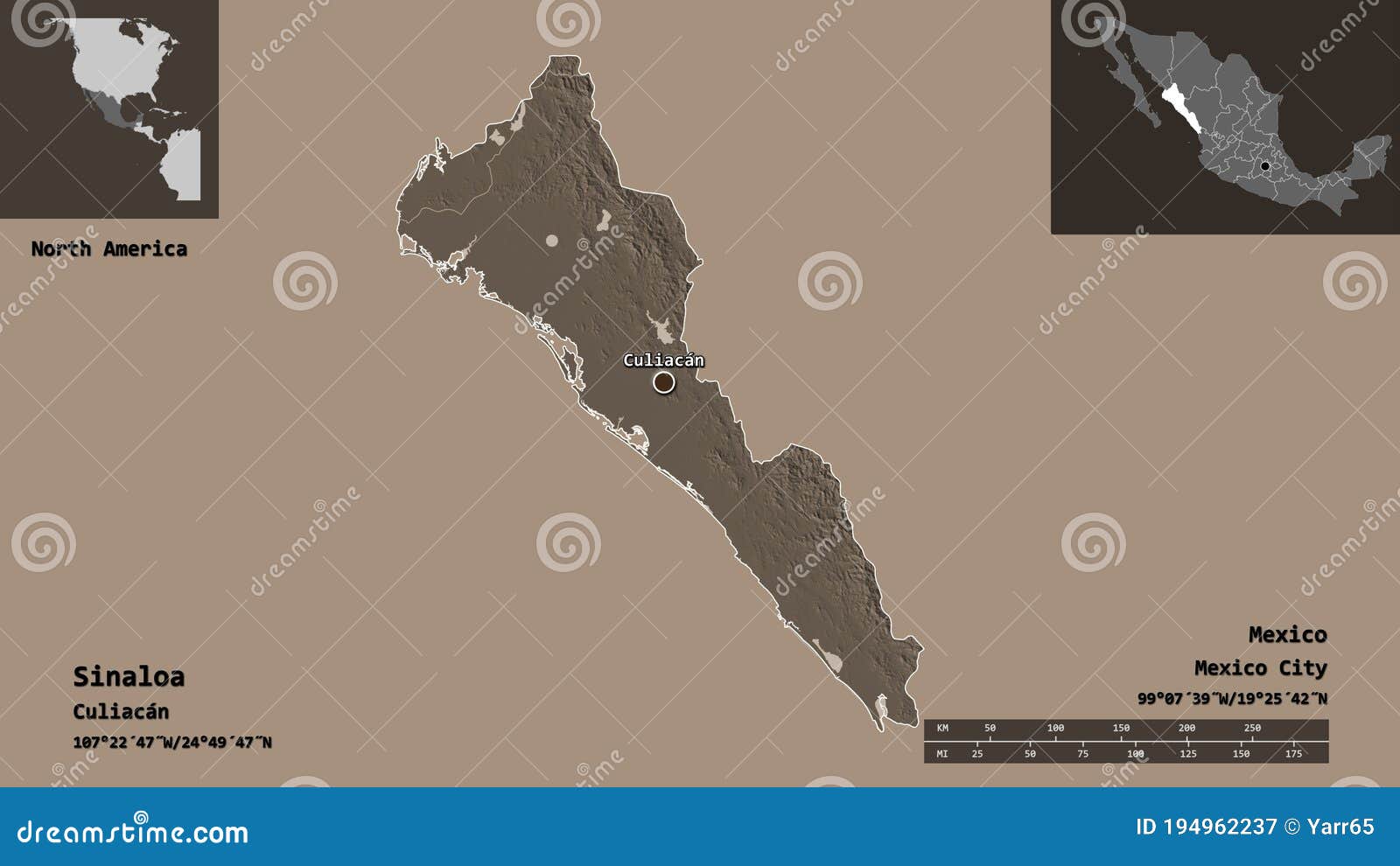 Sinaloa, State of Mexico,. Previews. Administrative Stock Illustration ...