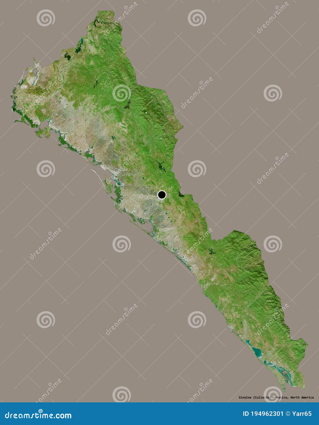Sinaloa, State of Mexico, on Solid. Satellite Stock Illustration ...