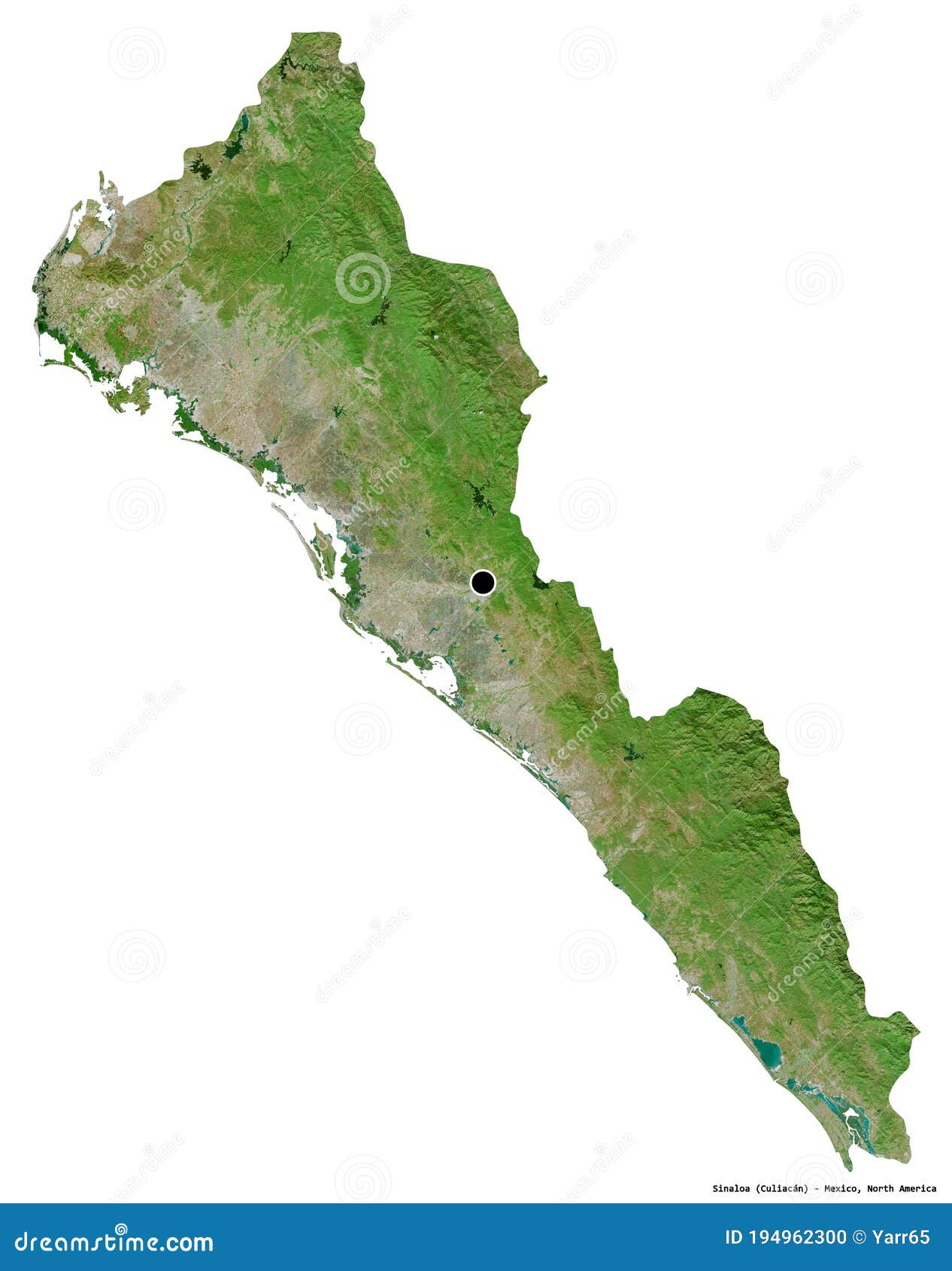 Sinaloa, State of Mexico, on White. Satellite Stock Illustration ...