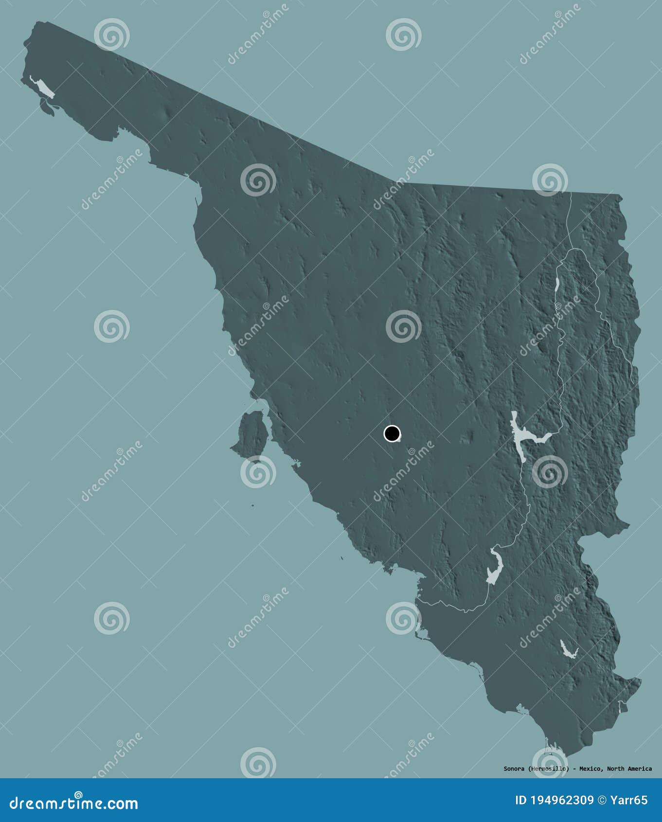 Sonora, State of Mexico, on Solid. Administrative Stock Illustration ...