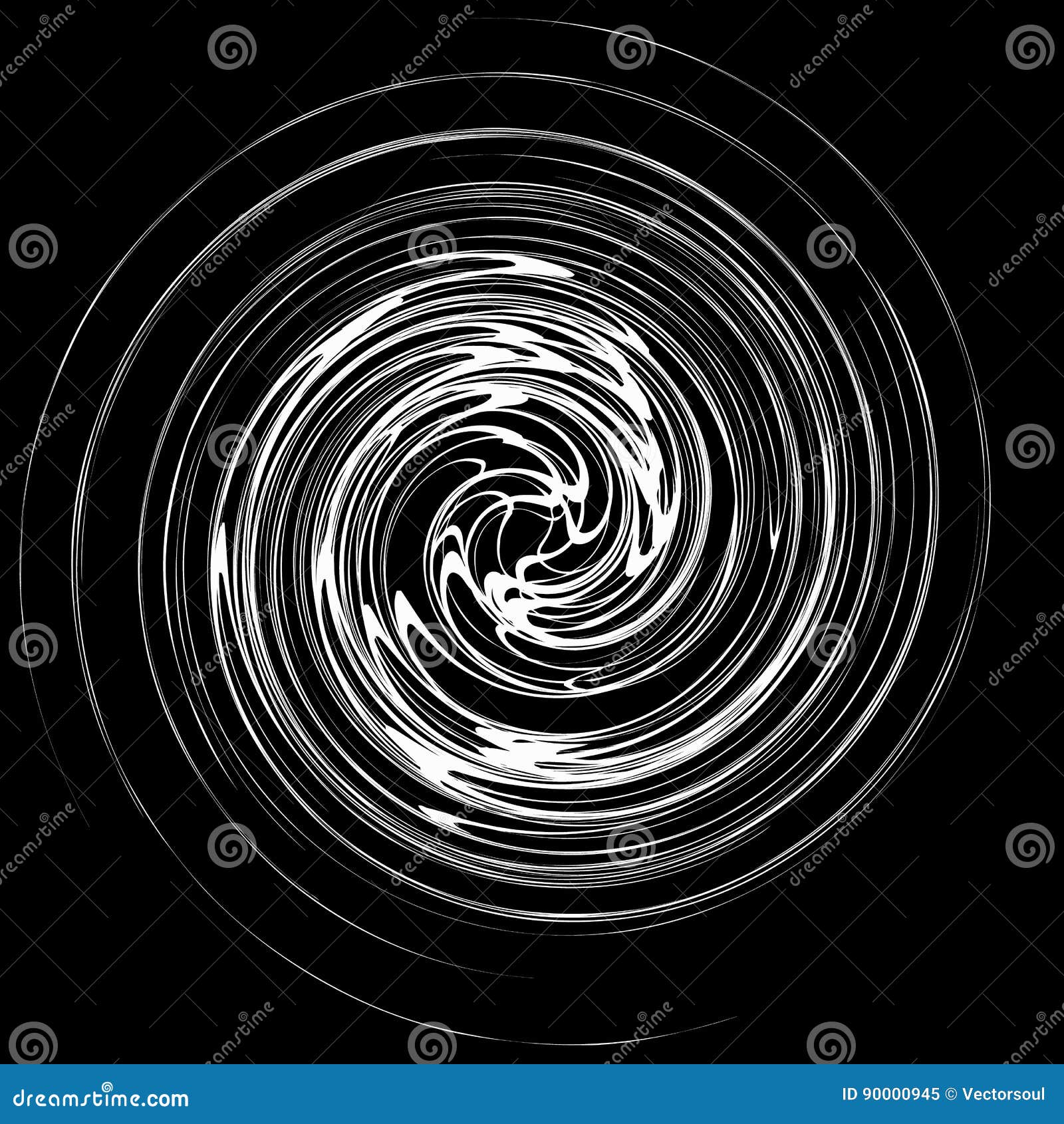Shape with Spiral Distortion. Rotating Geometric Element Stock Vector ...