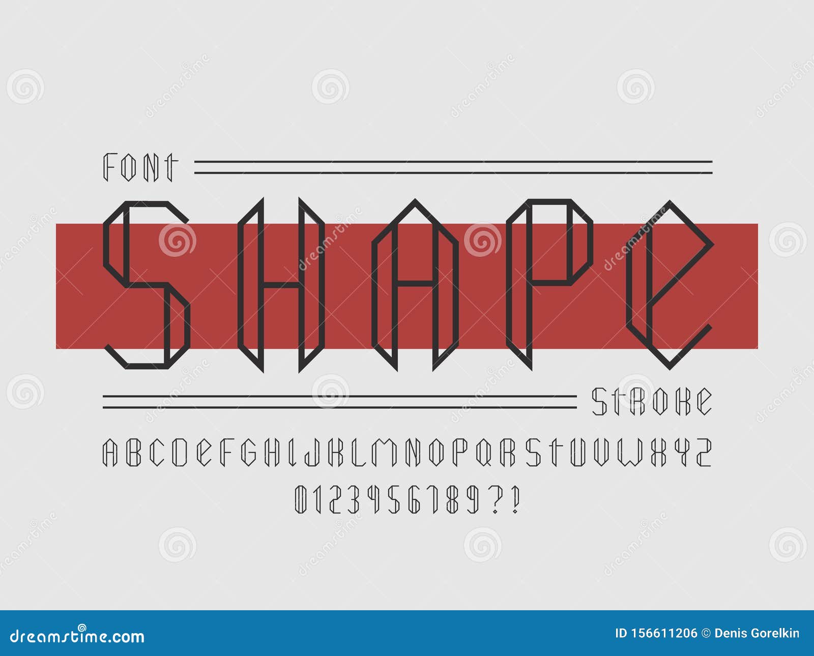Shape stroke font. Vector stock vector. Illustration of symbol - 156611206