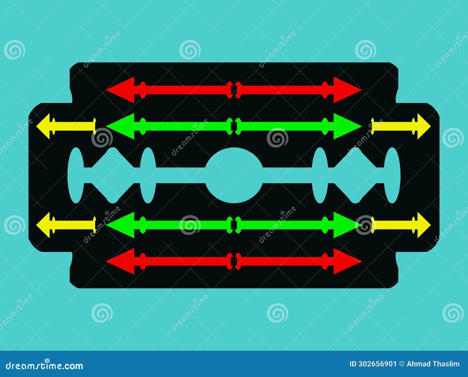 Razor blades and existence stock illustration. Illustration of text ...