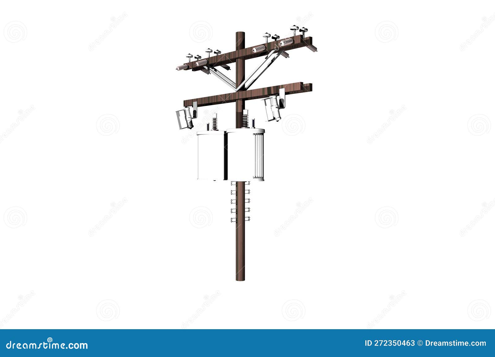 Shape Telephone Pole White Background 3d Rendering Stock Illustration - Illustration of shape ...