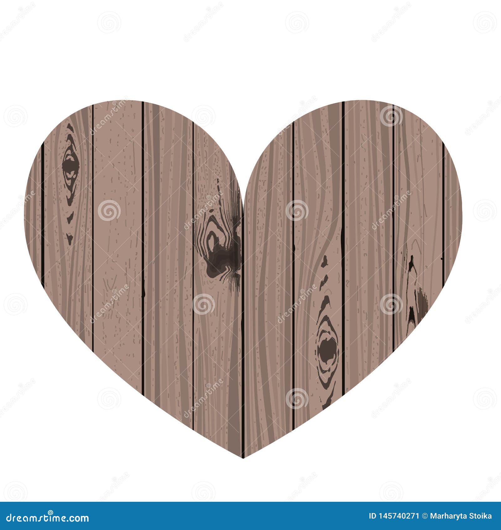 Shape of timber heart. stock vector. Illustration of simple - 145740271