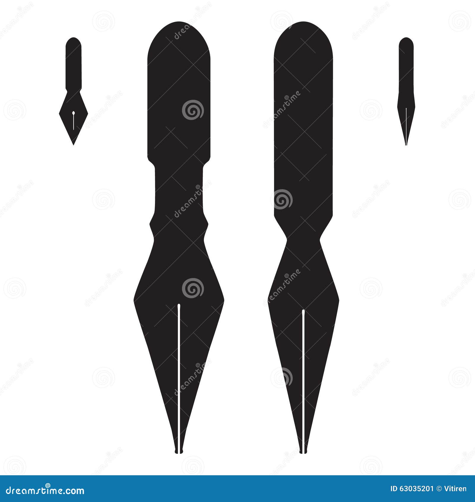 The Shape of the Tip of the Pen Stock Vector - Illustration of white ...