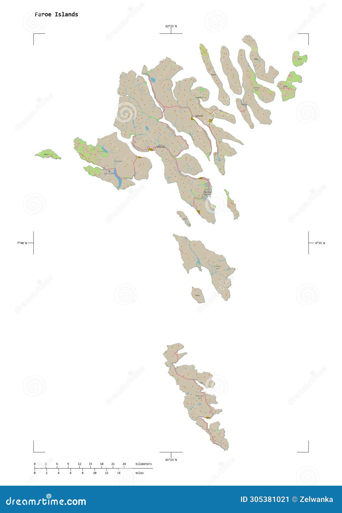 Faroe Islands Shape on White. Topo German Stock Illustration ...