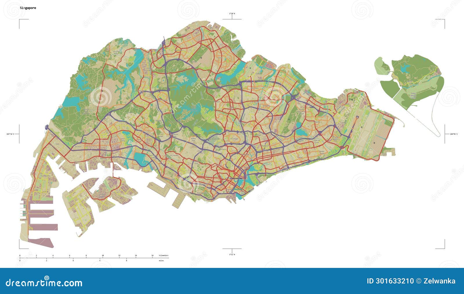 Singapore Shape on White. Topo Humanitarian Stock Illustration ...