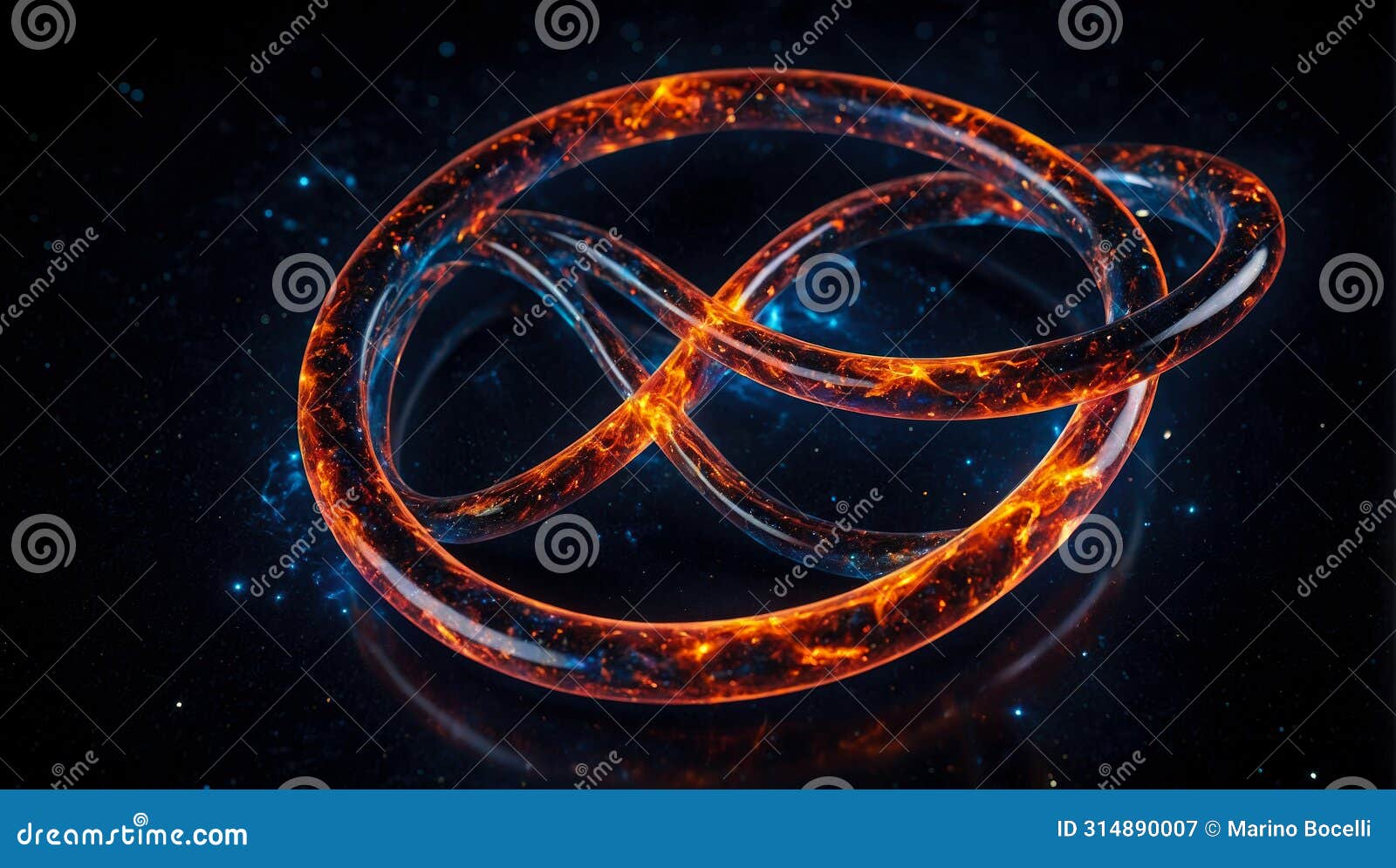 Shape of Transparent Infinity Symbol Filled with Fire Nebulae and ...