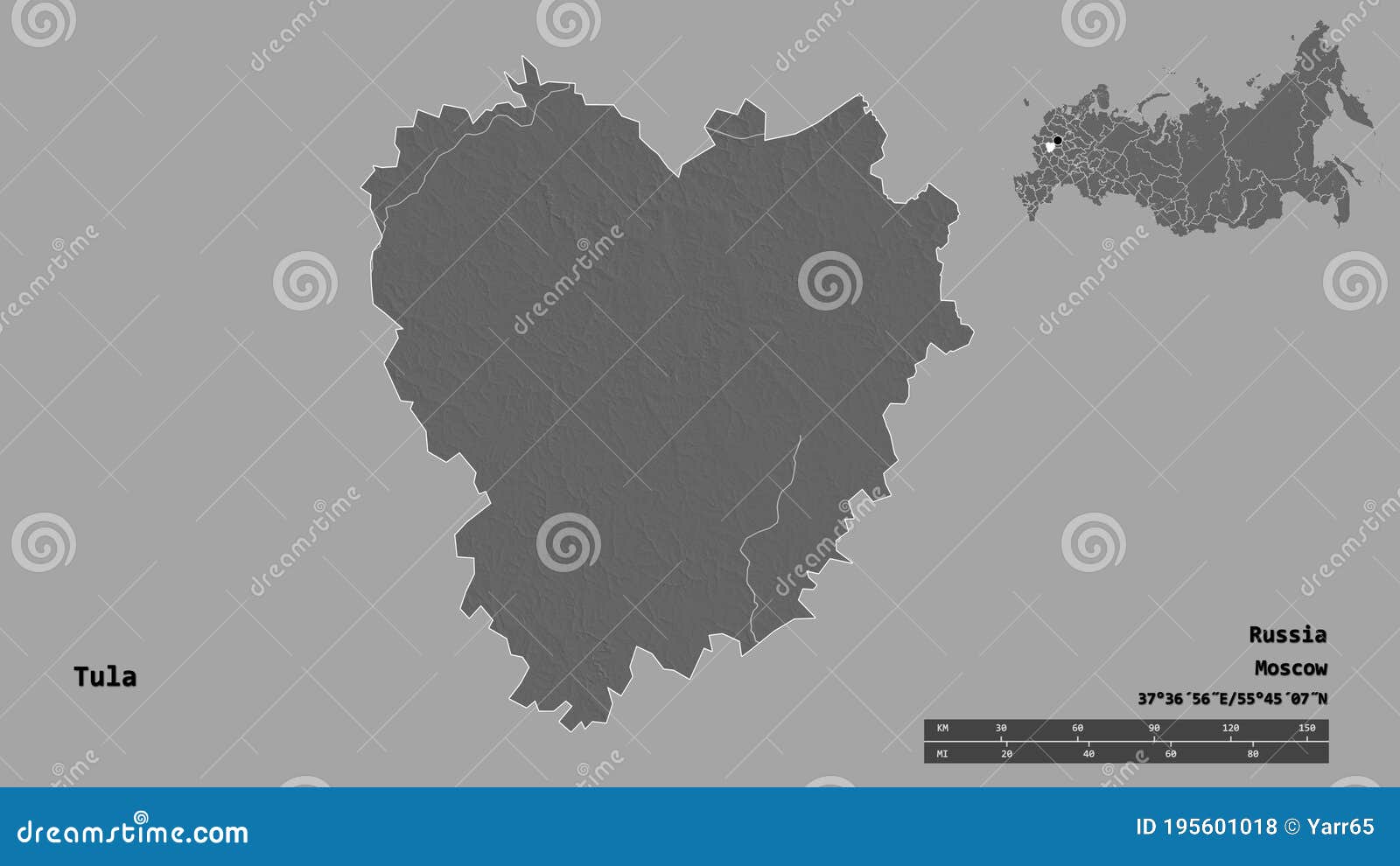 Tula, Region of Russia, Zoomed. Bilevel Stock Illustration ...