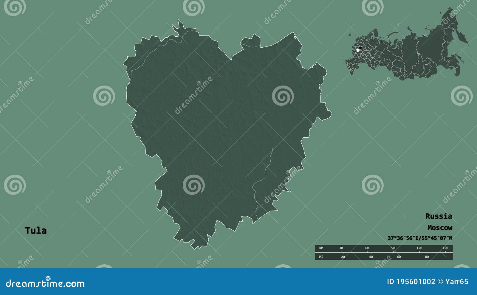 Tula, Region of Russia, Zoomed. Administrative Stock Illustration ...