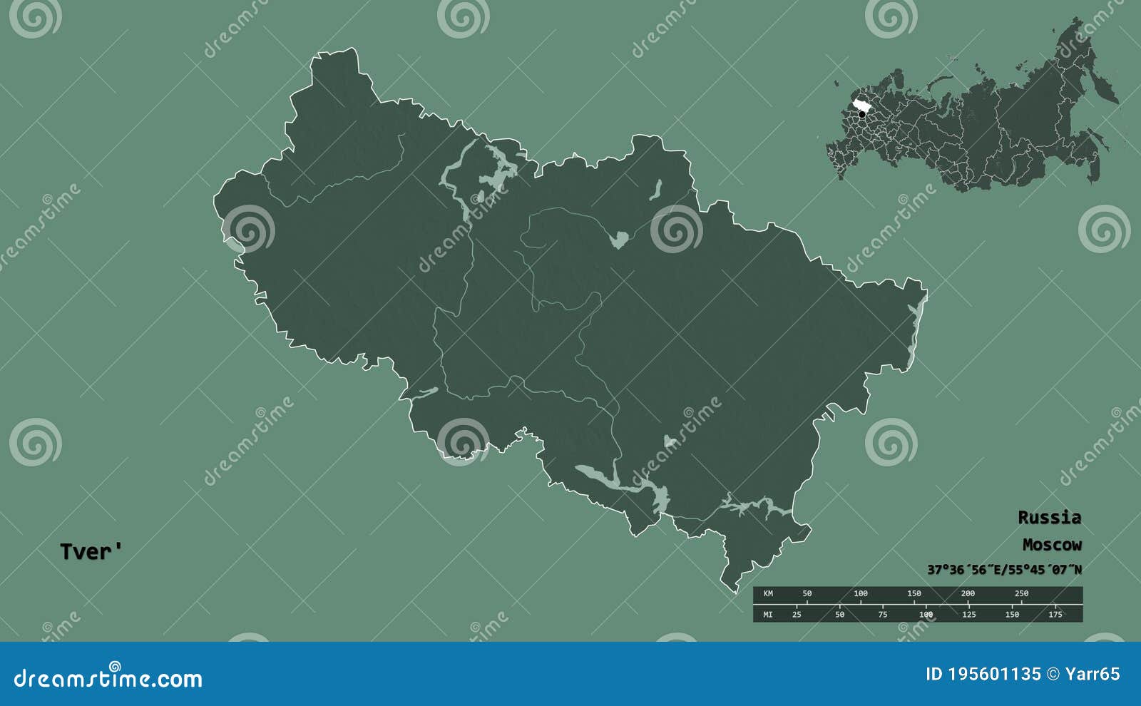Tver , Region of Russia, Zoomed. Administrative Stock Illustration ...