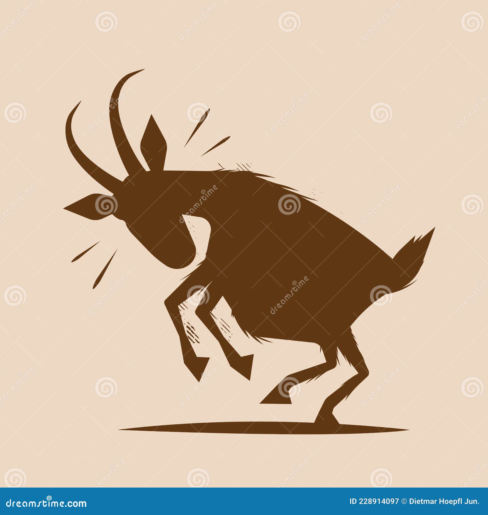 Shape Vector Illustration of an Angry Goat Stock Vector - Illustration ...