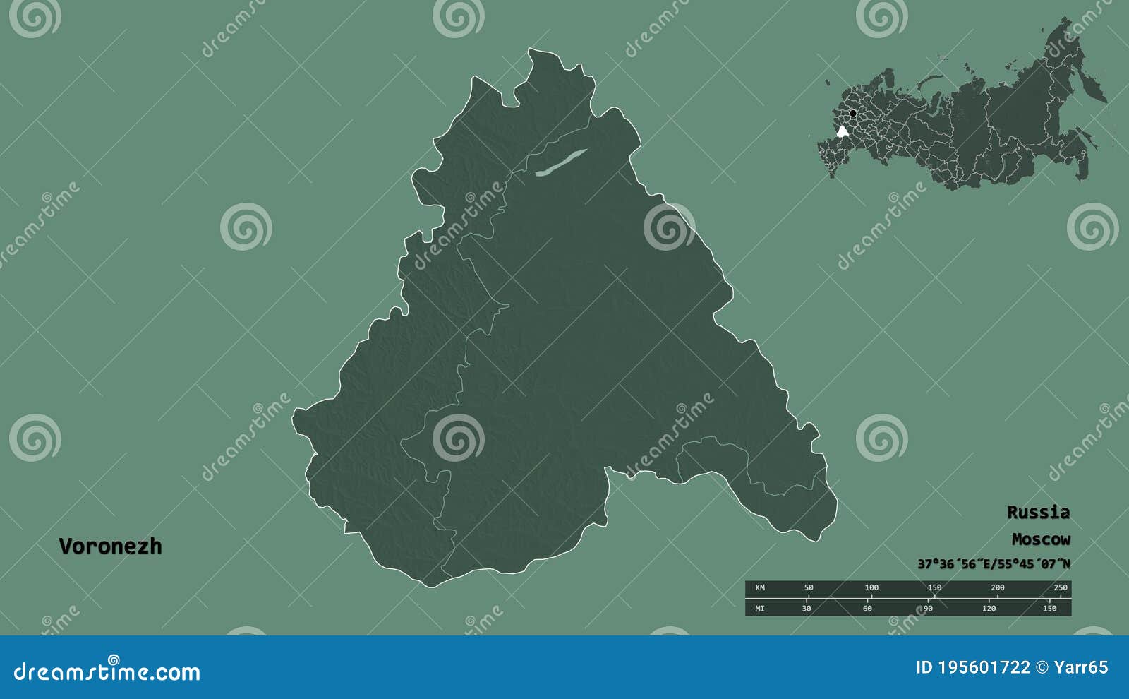Voronezh, Region of Russia, Zoomed. Administrative Stock Illustration ...