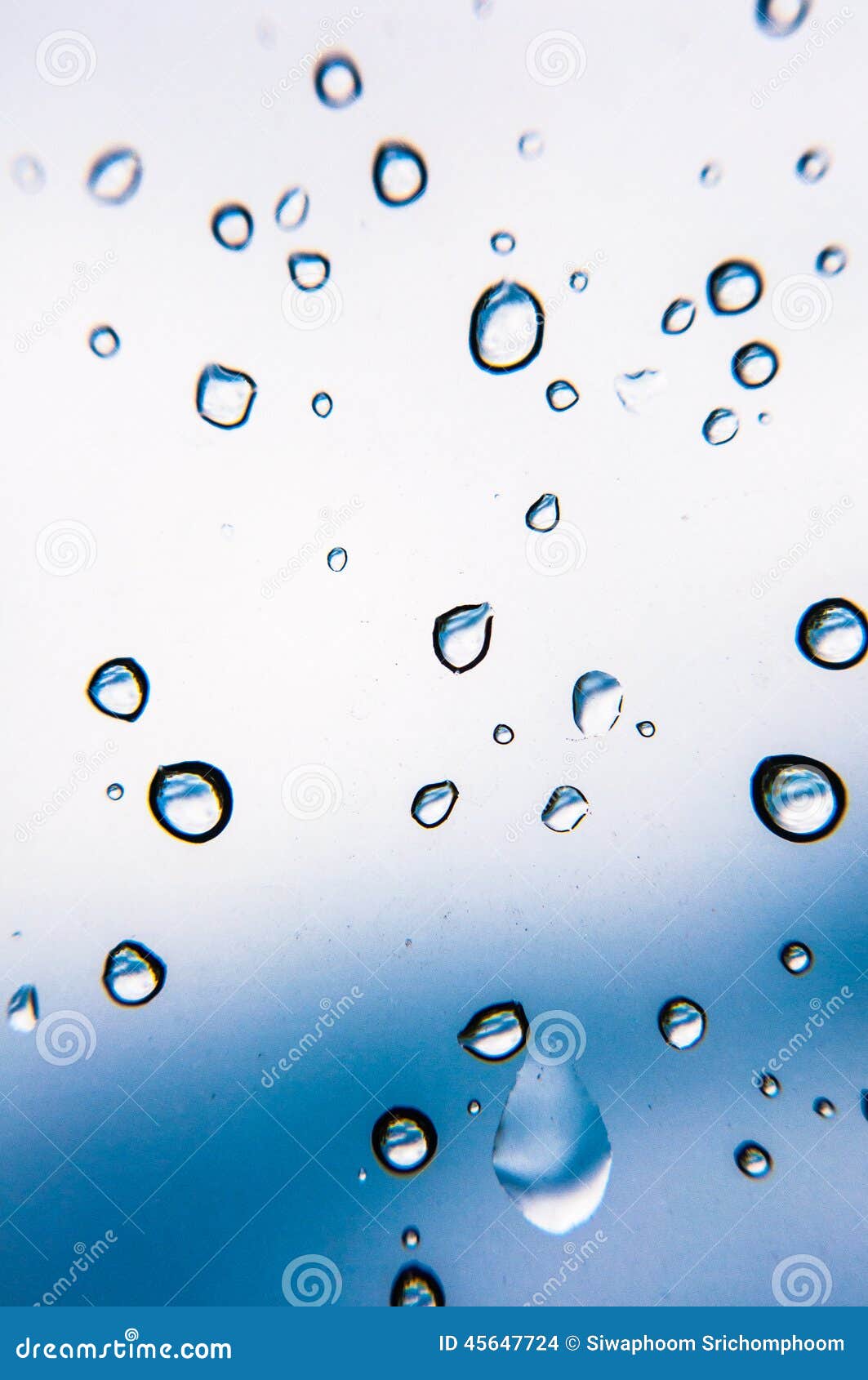 Shape of Water Drops on Blue Background Stock Photo - Image of ...