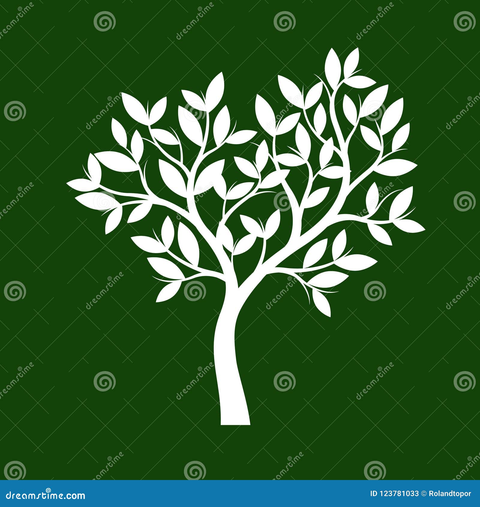 Shape of White Tree. Vector Illustration Stock Illustration ...