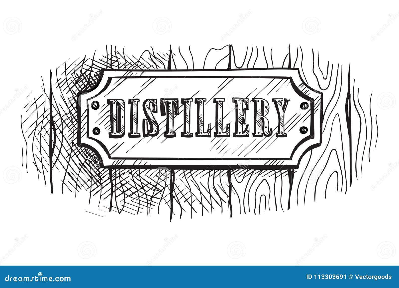 Distillery. Vector Hand Drawn Whisky Production Elements Royalty-Free ...